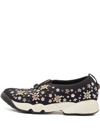 Dior baskets à ornements en cristal - Noir