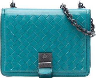 Bottega Veneta Pre-owned Sac bandouli&egrave;re Intrecciato - Femme - Pre-owned - Bleu - Taille: ONE Size