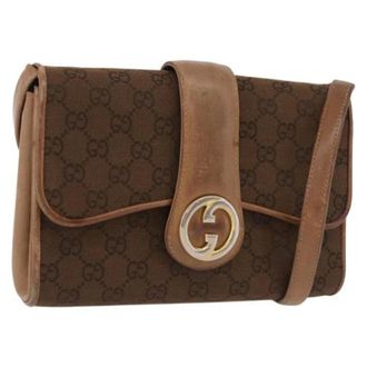 Gucci Sac bandouli&egrave;re vintage Pre-owned en toile - Femme - Pre-owned - Brun - Taille: ONE Size
