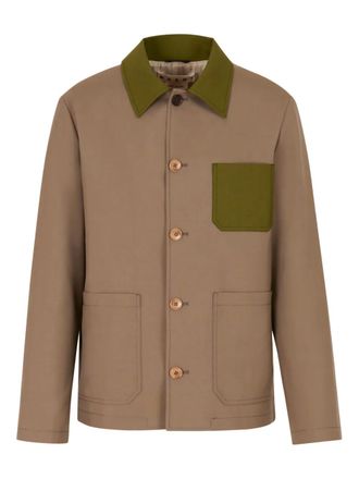 Marni surchemise à col contrastant - Marron