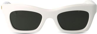 Gucci Sonnenbrille mit Logo - Weiß