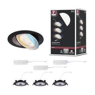 Paulmann 92258 EBL Set Aumus schwenkbar 3-Stepdim LED 3x750lm 2700-6500K 5W 230V Schwarz matt