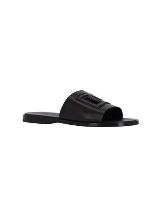 Dolce & Gabbana Mens Sandals Black Calf Leather
