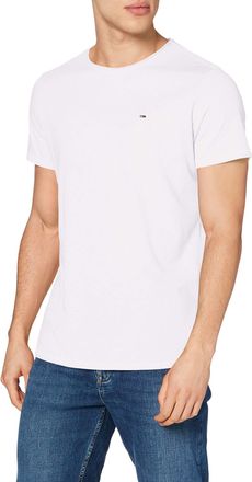 Tommy Jeans Tjm Xslim Jaspe C Neck Ext Kurzarm Strickoberteile, Herren, Wei&szlig; (White), Xs