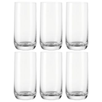 Leonardo Leonardo Daily Trink-Gl&auml;ser, 6er Set, sp&uuml;lmaschinenfeste Wasser, geradlinige Becher, Getr&auml;nke-Set, Saft-Gl&auml;ser, gro&szlig;, 330 ml, 063325
