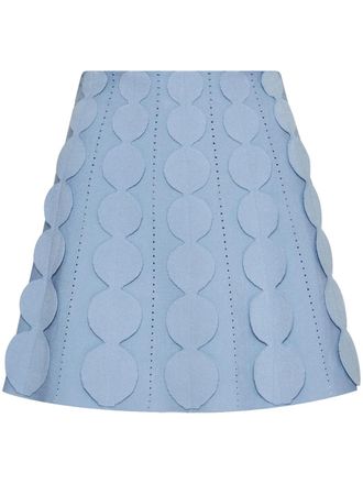 Oscar De La Renta jupe Geometric Circle en maille - Bleu