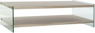 DKD Home Decor Glass Couchtisch mdf 130x65x35.5 Glas mdf eingeweichtes mehrfarbiges Materialfamilie von Farben B&auml;sse Details Details Details