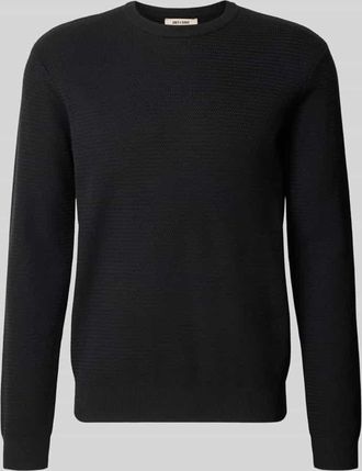 Only & Sons Strickpullover aus Viskose-Mix mit Jacquardstruktur und Rundhalsausschnitt
