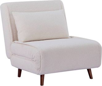 Sweeek Sessel mit Boucl&eacute;-Bezug und Schlaffunktion 1 Person
