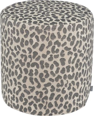 H.O.C.K. Alia Pouf Hocker - Rund, Ø45x45 cm, Leo-Muster (schwarz)