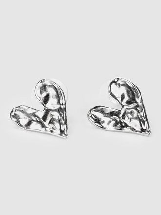 Blue Tomato Heart Earrings Schmuck silver stainless steel