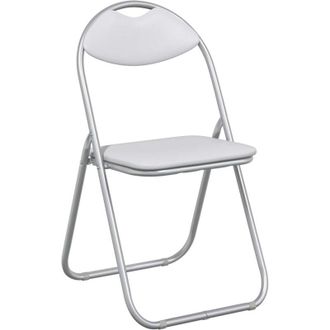 vidaXL Klappstuhl 8 pcs Wei&szlig; und Grau 48 x 43,5 x 81 cm Kunstleder vidaXL