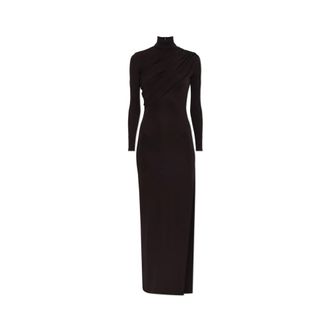 Courr&egrave;ges Robe col roul&eacute; - Femme - Robes - Brun - Taille: 40 FR