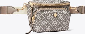 Tory Burch Damen Mini-G&uuml;rteltasche aus beschichtetem Jacquard mit T-Monogramm
