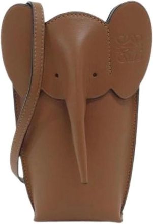Loewe Pre-owned Elephant Pocket Calf Shoulder Bag - Femme - Pre-owned - Brun - Taille: ONE Size