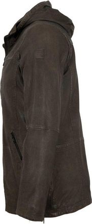 Jilani Lederjacke Florens Jilani Collection - Herren Lederjacke Lammnappa Kapuze olivebraun