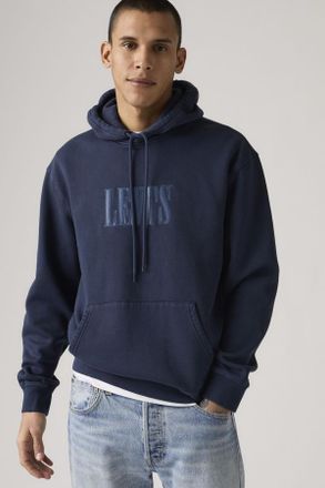 Levi's Sweat &Agrave; Capuche Graphique Relaxed - Homme - Bleu / Ssnl Serif 4 Navy Blazer - 2XL
