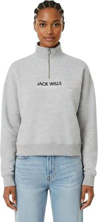 Jack Wills Honeylane Sweatshirt f&uuml;r Damen, mit halbem Rei&szlig;verschluss (Grau meliert)