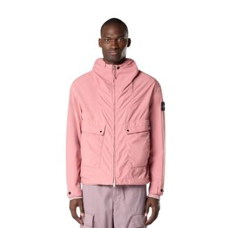 Stone Island Homme, Vestes, Rouge, Taille: M Light Compact Touch Poly-TC Hooded Jacket