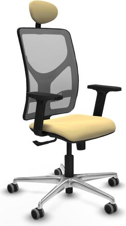 Piqueras y Crespo Schreibtischstuhl mit Rollen aus Gummi, mit 2D-Armlehnen, h&ouml;henverstellbare Lendenwirbelst&uuml;tze und festes Kopfteil, ausgestattet mit 3 Positionen und 