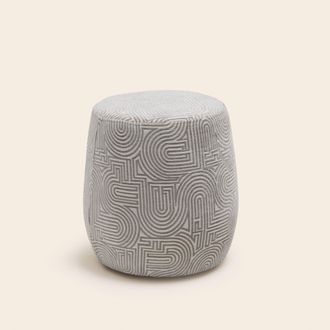 Madura Pouf Leah Ivoire et taupe - ECRU