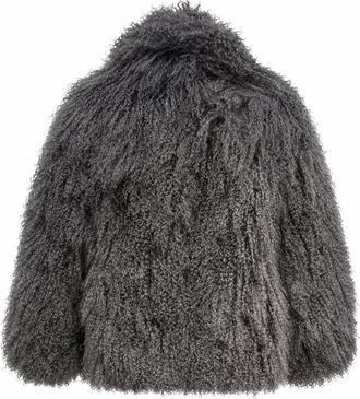 Yves Salomon Lambskin Fur Jacket - Gray