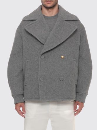 Moschino Caban crois&eacute; en laine m&eacute;lang&eacute;e avec revers et &eacute;paules tombantes