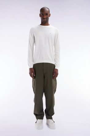 Eden Park Pantalon Cargo En Coton Kaki Coupe Droite