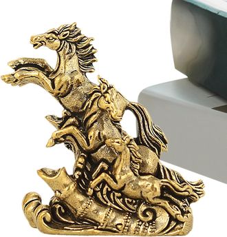 Generico Pferdestatuen zur Dekoration des Hauses, Vintage-Dekoration aus Messing, galoppierend, Dekoration f&uuml;r Wohnzimmer, Schlafzimmer, Gesch&auml;ft, B&uuml;ro, Caf&eacute;, 