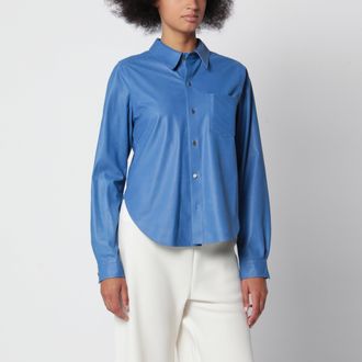 Auralee Royal blue shirt in calf leather