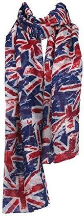 World of Shawls Echarpe à imprimé drapeau du Royaume Uni pour femme
