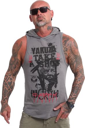 Yakuza Herren Shot Hooded Tanktop, Steel Gray, 3XL