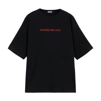 Aspesi Femme, Tops, Noir, Taille: 36 FR T-shirt Graphique D&eacute;contract&eacute; Hunting FOR Love