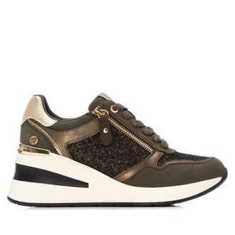 Xti Sportschuhe Sneaker Damen Khaki - Bequeme und vielseitige Schuhe - Casual Mode - Modell 14437903 (Gr&ouml;&szlig;e 40)