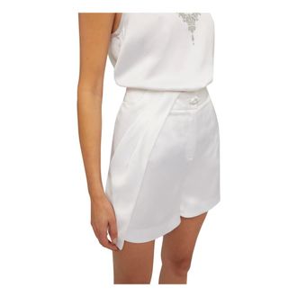 Genny Femme, Shorts, Blanc, Taille: 38 FR Short en satin avec drap&eacute;