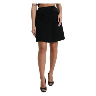 Dolce & Gabbana Femme, Jupes, Noir, Taille: 36 FR &Eacute;l&eacute;gante mini-jupe taille haute &eacute;vas&eacute;e