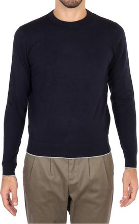 A|X Armani Exchange Herren Crew Neck, Front Embroidered sur Ton Logo Pullover, Blue, S