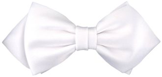 TigerTie vorgebundene Spitzfliege Schleife in weiss Einfarbig Uni + Geschenkbox