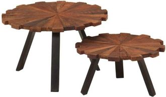 vidaXL Couchtische 2 Stk. Altholz Massiv und Eisen - Vidaxl