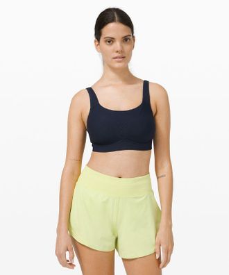 lululemon Soutien-gorge Run Times Maintien maximal, bonnets B &agrave; G pour Femmes - Bleu - Taille 40DDD