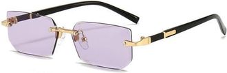 Generic Lunettes de soleil tendance punk sans monture 2026 pour homme et femme 2024 mode vintage UV400, violet, Taille unique