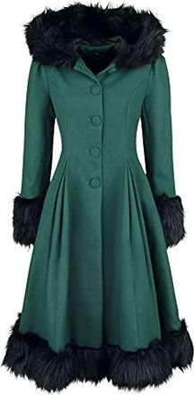 Hell Bunny Manteau Elvira Femme Manteaux p&eacute;trole S 90% Polyester, 8% Viscose, 2% Elasthanne