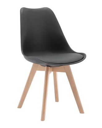 Woltu Chaise Salle &agrave; Manger, Chaise de Cuisine en PP + Plastique + Bois,Gris BH29gr-1