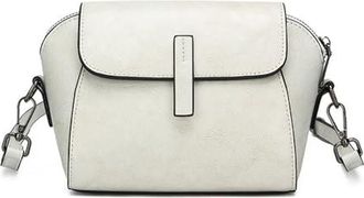 Generic Sac &agrave; bandouli&egrave;re en cuir v&eacute;ritable pour femme - Style r&eacute;tro - Petit sac &agrave; bandouli&egrave;re en cuir v&eacute;g&eacute;talien, blanc, Small