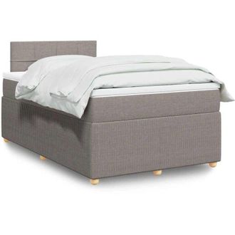 vidaXL Boxspringbett mit Matratze Taupe 120x200 cm Stoff Vidaxl