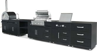 Oviala Outdoor-Küche mit 6 Möbeln und Kochmodul