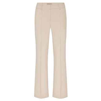 Cambio Femme, Pantalons, Beige, Taille: 46 FR Pantalon Large en Laine Structur&eacute;e