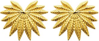 Brillaxis Boucles doreilles feuilles acier dor&eacute;