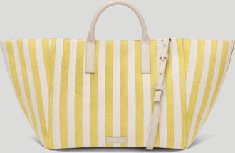 DeMellier Die Lisbon Tote Gelb Ecru Canvas Off-White Glatt DeMellier