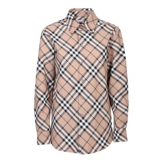 Burberry Femme, Blouses et Chemises, Multicolore, Taille: 36 FR Chemise Beige Col Classique Fermeture Boutonn&eacute;e